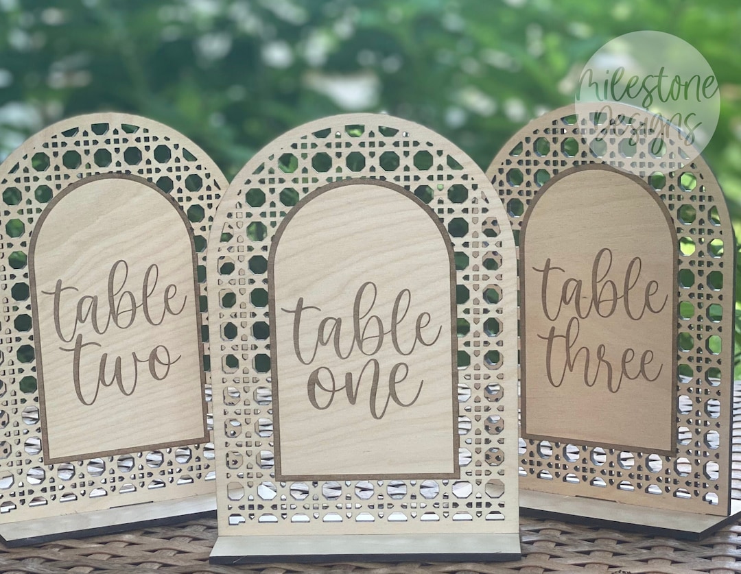Rattan Wedding Table Numbers, Boho Rattan Cane Centerpiece, Boho Table ...