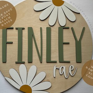 Daisy Nursery Name Sign Daisy Wall Sign Retro Floral Nursery Decor ...
