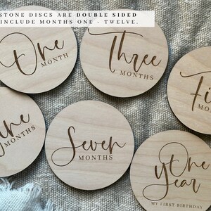 Wood Baby Month Signs, Monthly Milestone Discs, Baby Monthly Markers ...