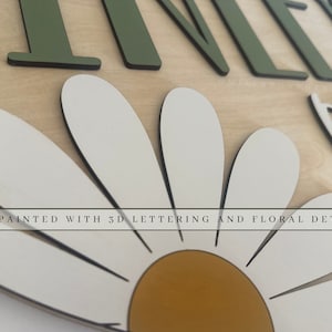 Daisy Nursery Name Sign Daisy Wall Sign Retro Floral Nursery Decor ...