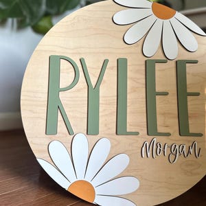 Daisy Nursery Name Sign Daisy Wall Sign Retro Floral Nursery Decor ...