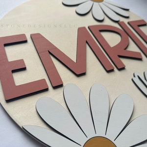Daisy Nursery Name Sign Daisy Wall Sign Retro Floral Nursery Decor ...