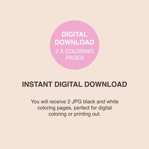 2 Digital Coloring Pages Coloring Page Digital Download Cozy Coloring ...