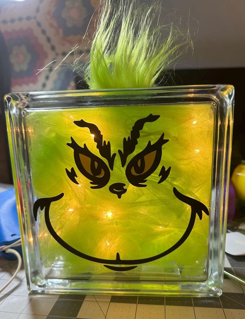 Grinch Lighted Glass Block - Etsy