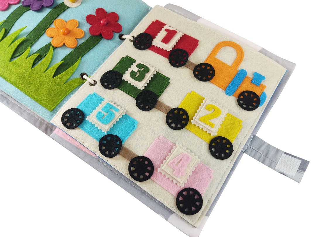 Montessori Quiet Book for Toddler, 1 Years Educational Activity Felt ...