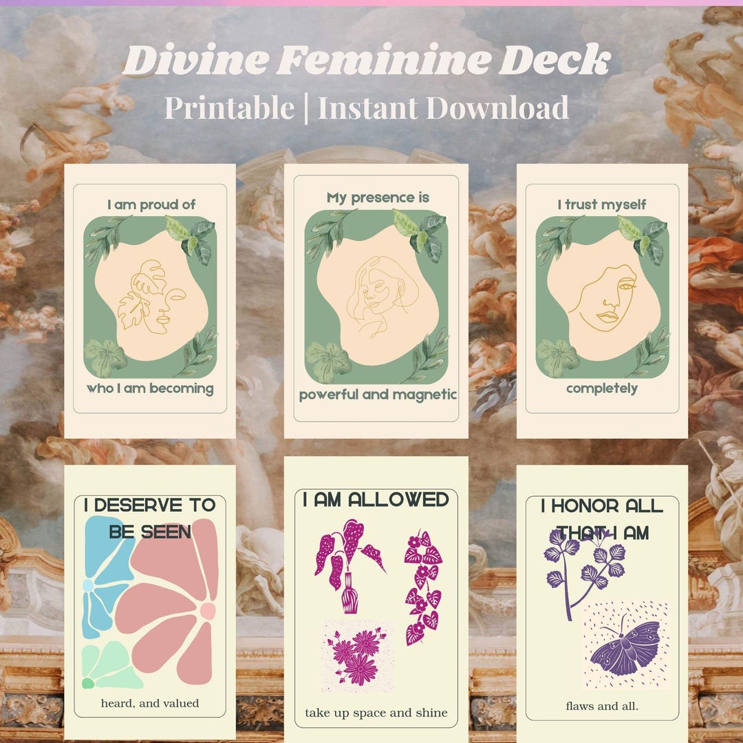 Divine Feminine Affirmation Cards Printable | 30 Sacred Feminine ...