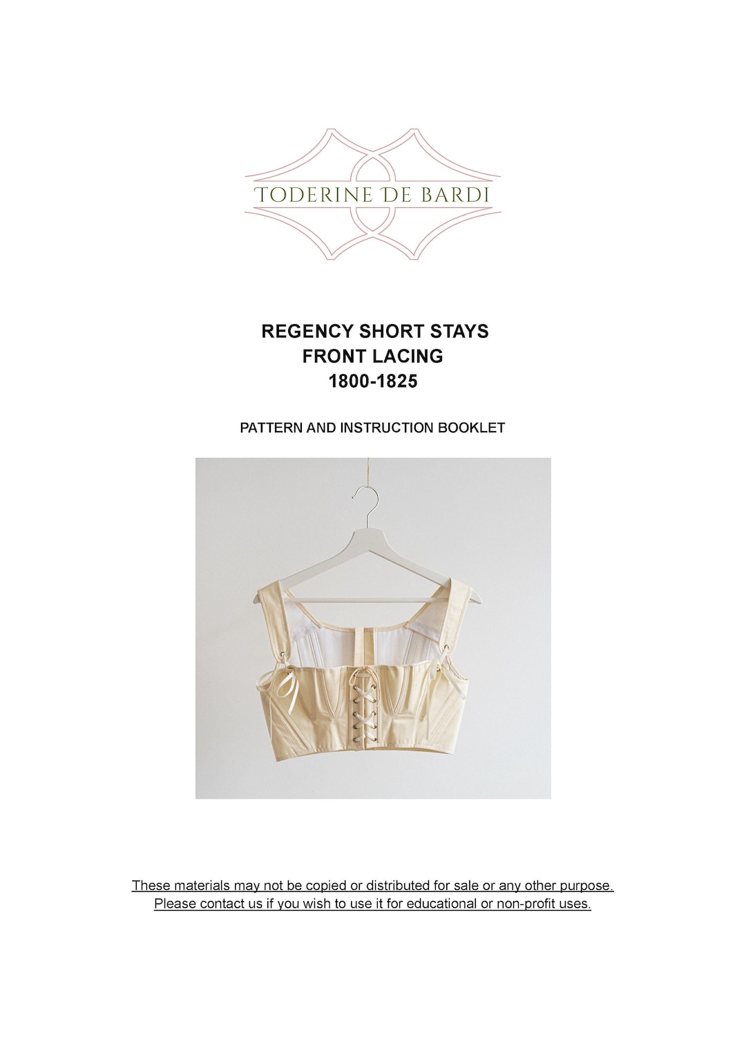 Size S-PDF Pattern-regency Short Stays-front Lacing-1800-1825 - Etsy