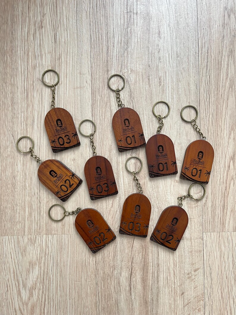 Personalized Teak Wood Keychain: Handmade Wooden Key Chain - Etsy