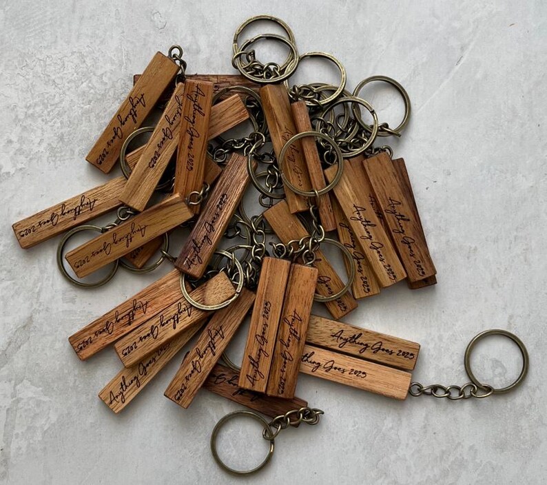 Personalized Teak Wood Keychain: Handmade Wooden Key Chain Leather - Etsy