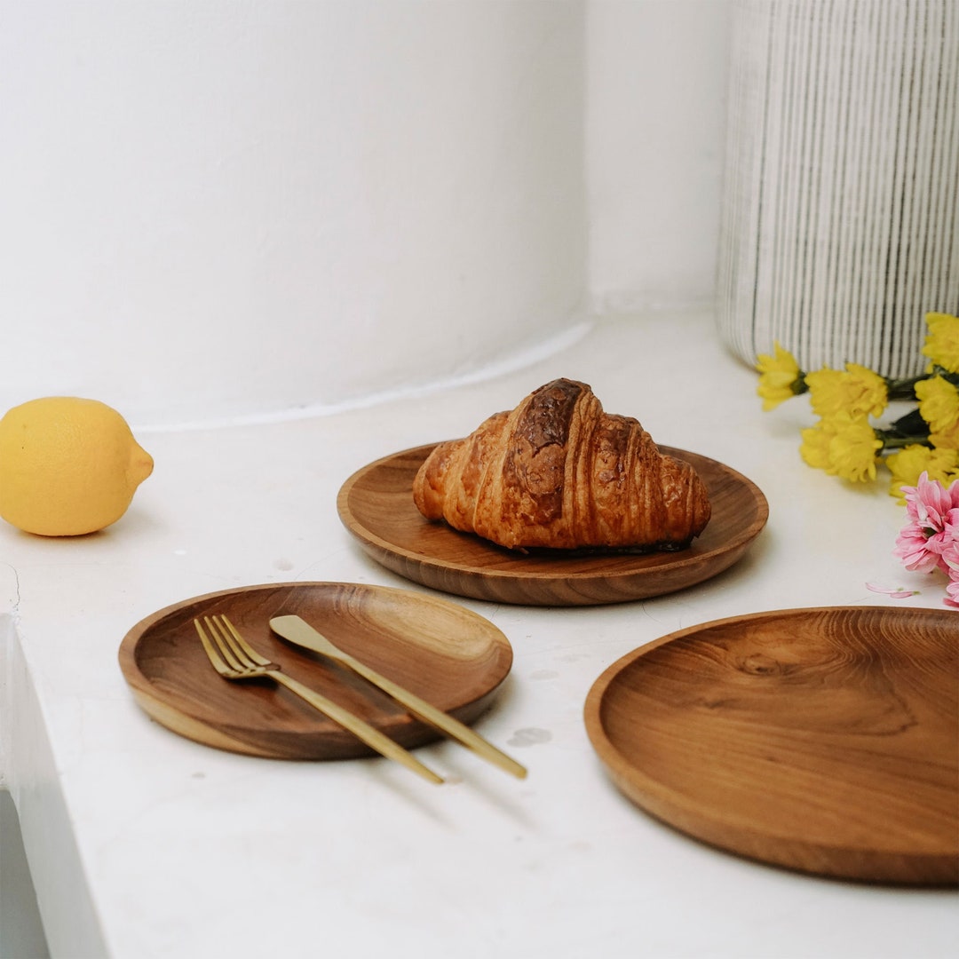 Round Wooden Pasta Plate Flat - Etsy