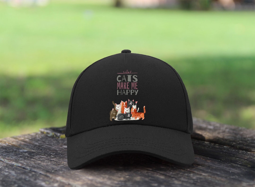 Cats Make Me Happy Cute Cat Life Style / Adjustable Unisex Baseball Cap ...