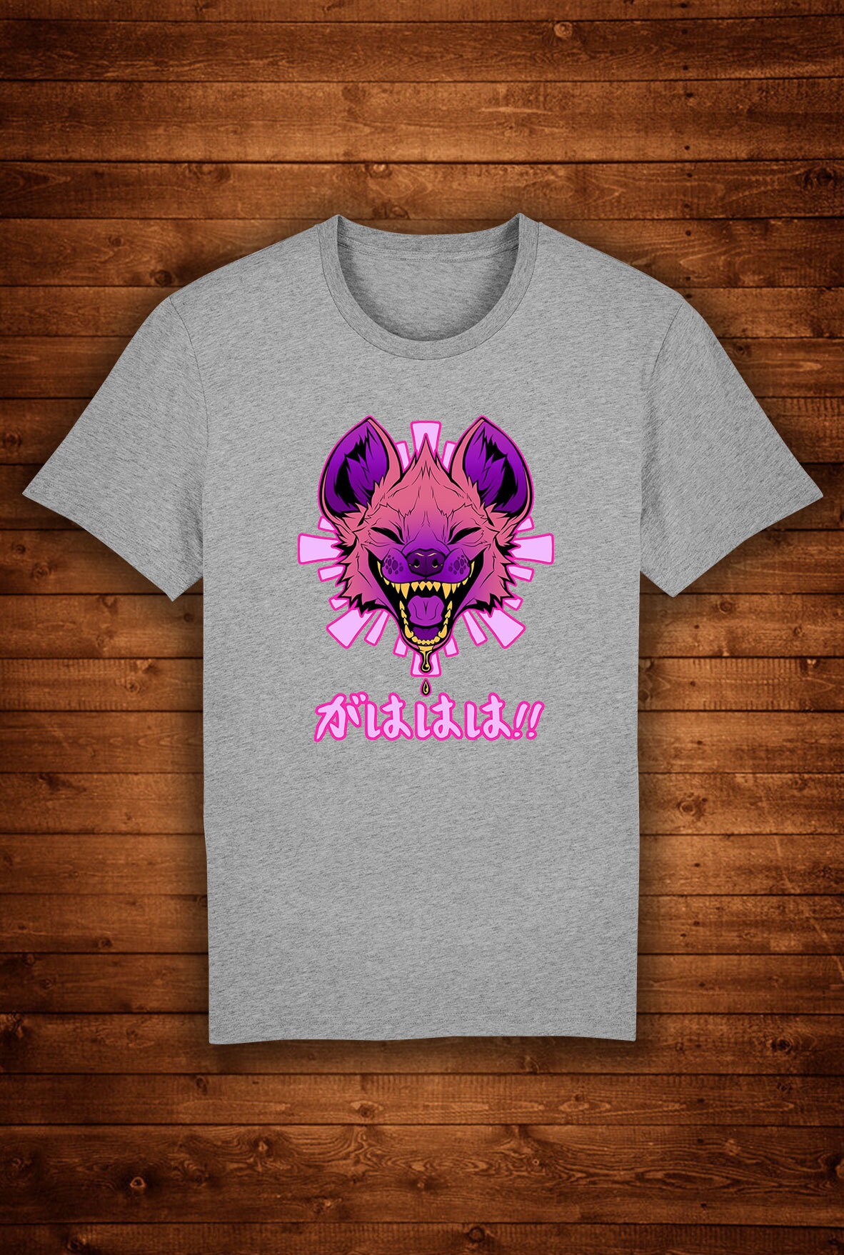 GAHAHA Hyena Vaporwave Japan Art Kanji / T-shirt Unique Design Street ...