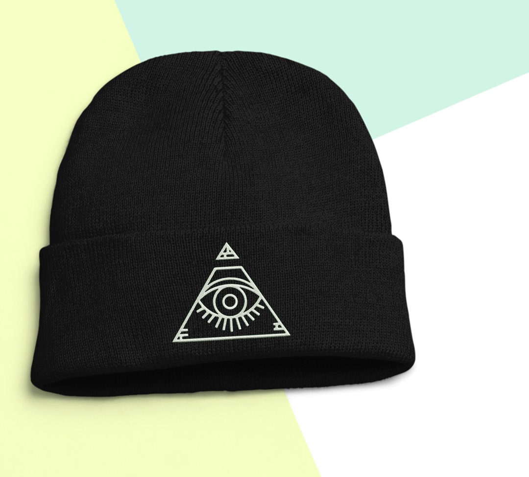Illuminati Symbol Pyramid Art Conspiracy Theory / Beanie Unisex ...