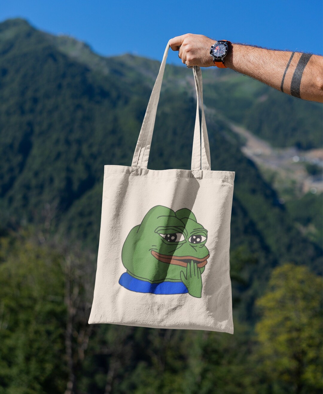 Pepe the Frog Internet Meme Ups / Organic Cotton Tote Bag, Canvas ...