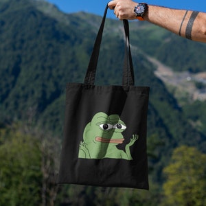 Pepe Frog Shoulder Shrug / Organic Cotton Tote Bag, Canvas Grocery Bag ...