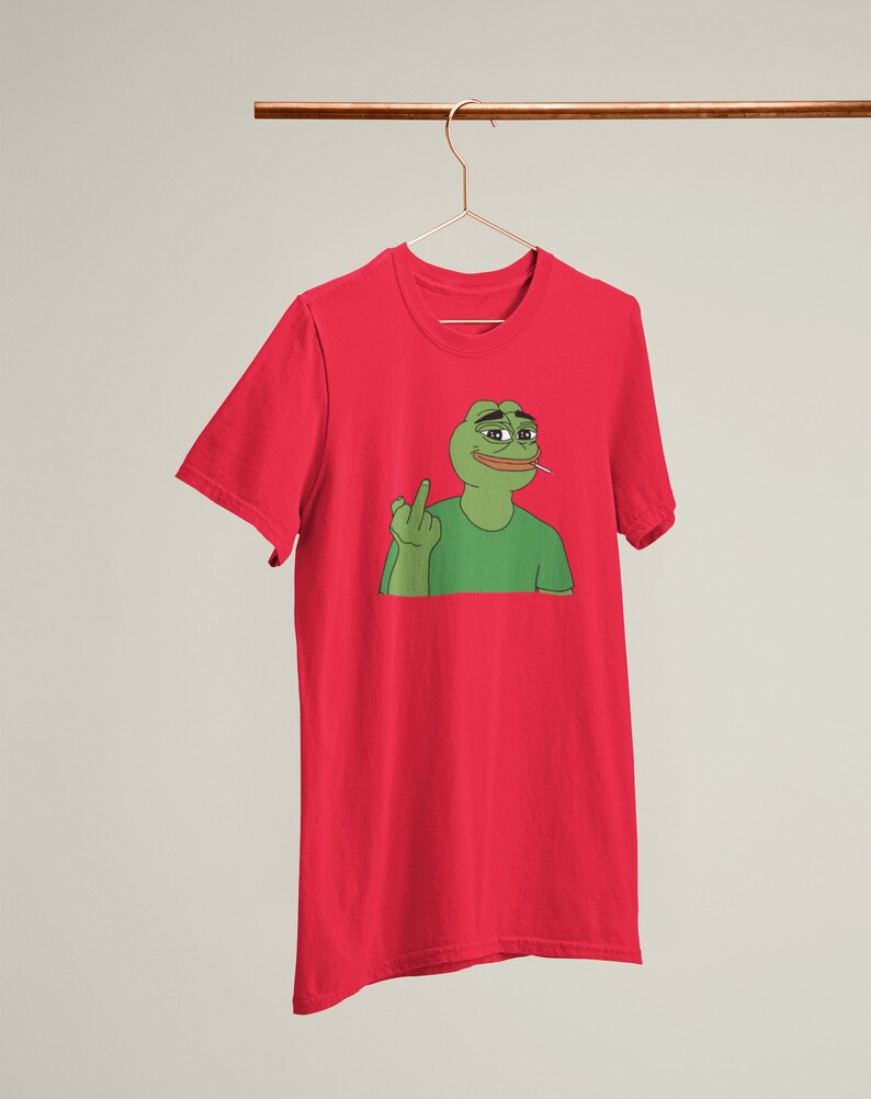 Pepe the Frog Middle Finger Smoking Meme / Heavyweight Cotton - Etsy Israel