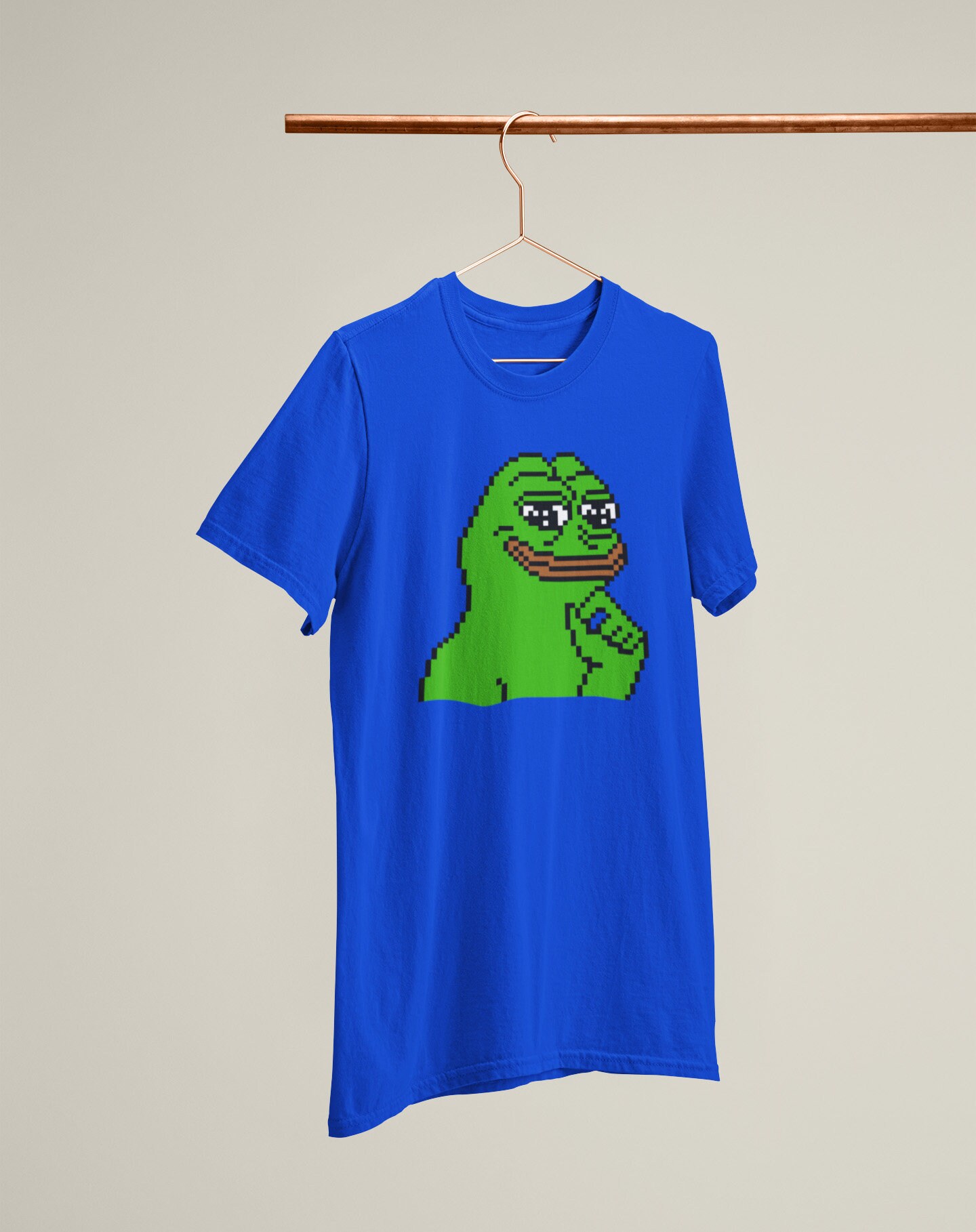 Smiling Pepe Frog in Pixels Internet Meme / Heavyweight Cotton Unisex T ...