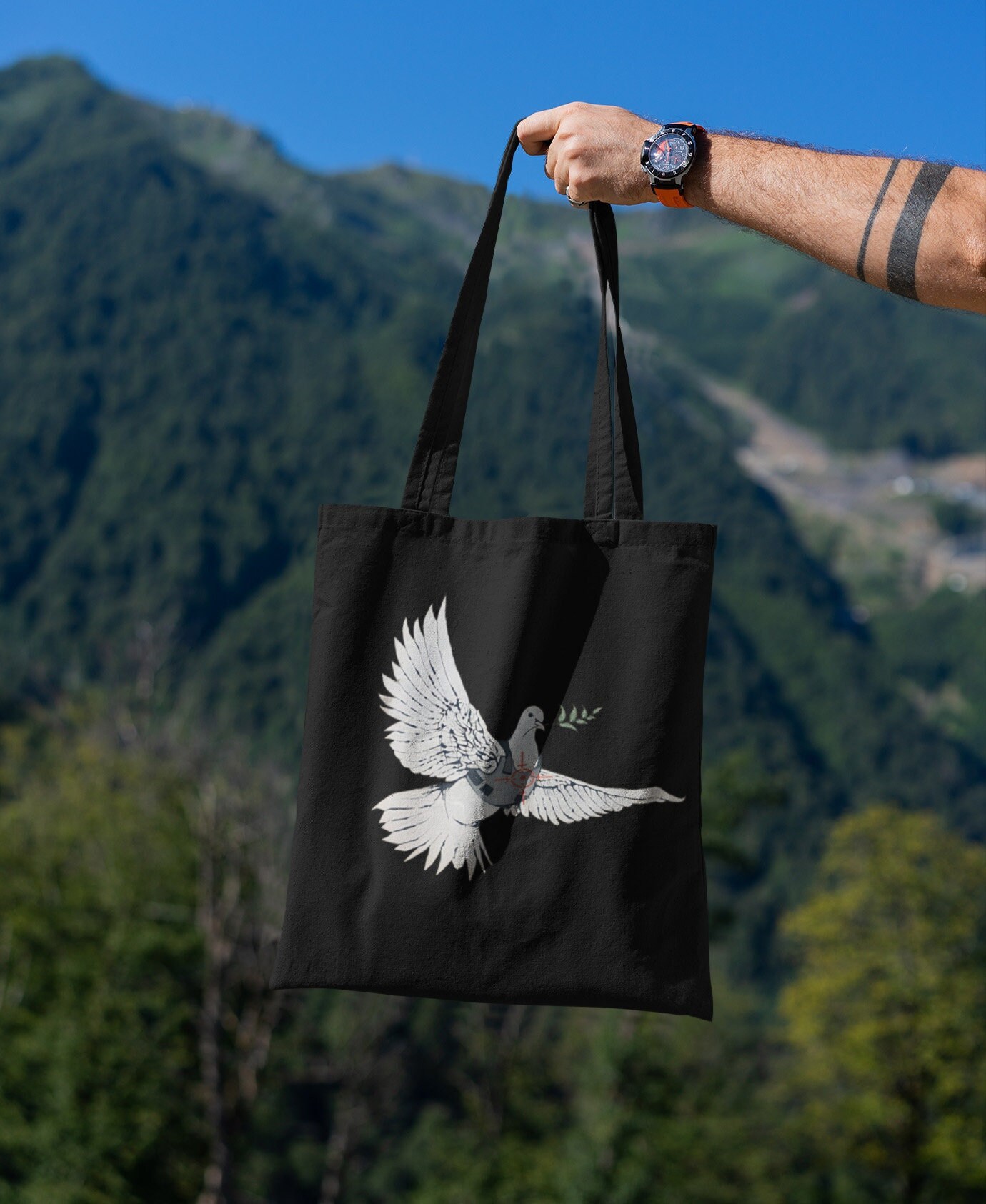 Banksy Peace Dove With Bulletproof West Street Art / Organic Cotton ...