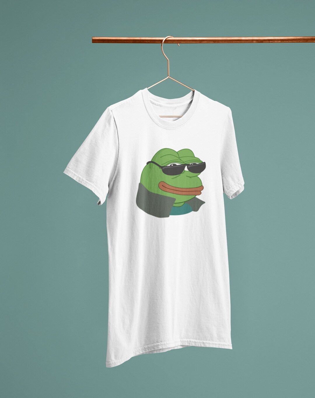 Smug Pepe Frog With Sunglasses / Heavyweight Cotton Unisex T-shirt With ...