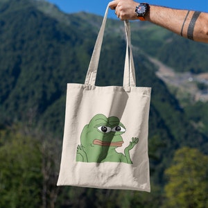 Pepe Frog Shoulder Shrug / Organic Cotton Tote Bag, Canvas Grocery Bag ...