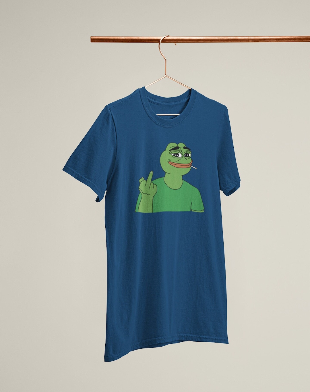 Pepe the Frog Middle Finger Smoking Meme / Heavyweight Cotton Unisex T ...