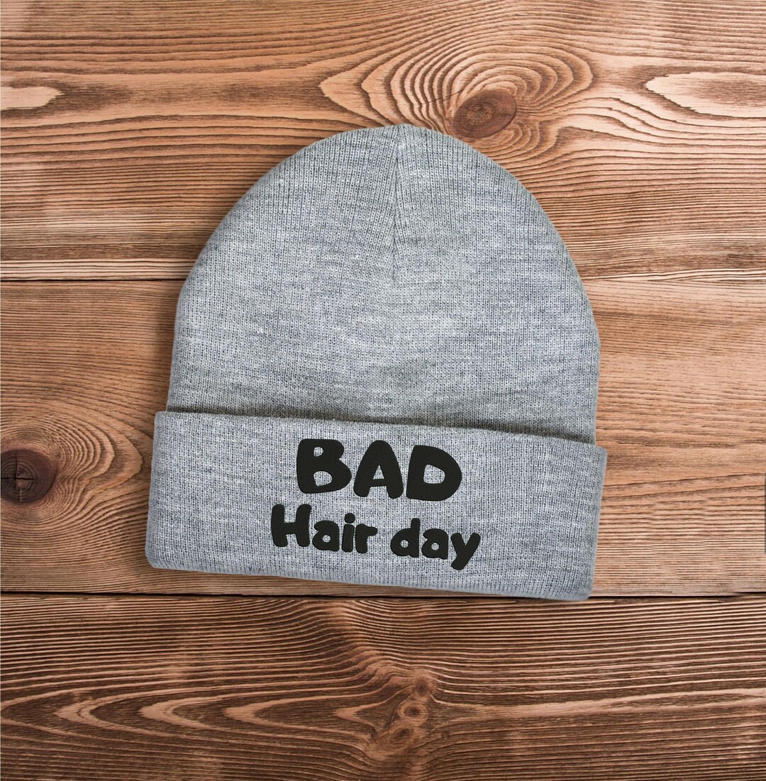 Funny Bad Hair Day Woman Life Style Embroidered Beanie Skullcap Winter ...