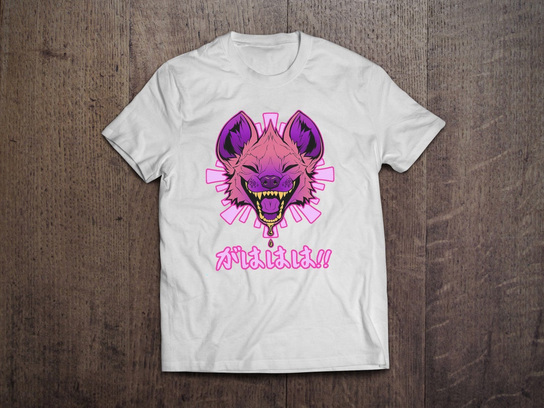 GAHAHA Hyena Vaporwave Japan Art / Heavyweight Cotton Unisex T-shirt ...