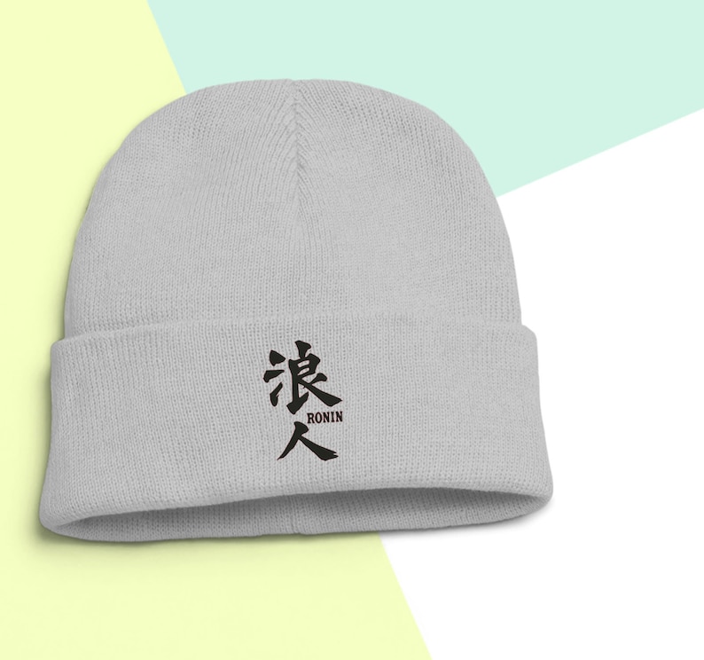 Japan Kanji Ronin Samurai Shinobi / Beanie Unisex Embroidered Cap Hat ...