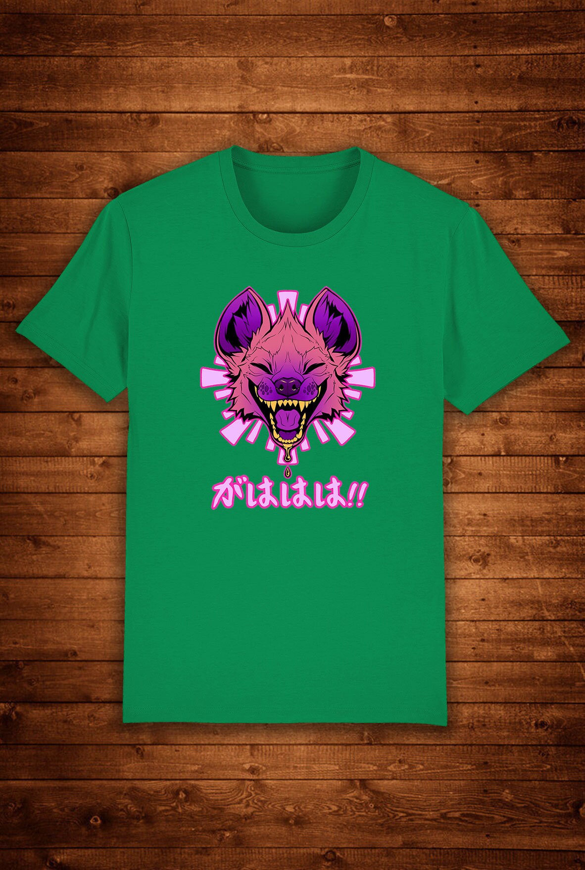 GAHAHA Hyena Vaporwave Japan Art Kanji / T-shirt Unique Design Street ...