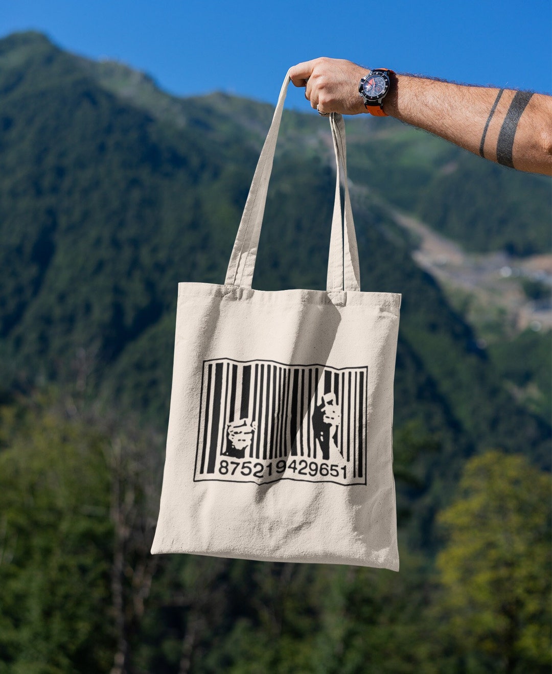 Banksy Consumerism Barcode Slave / Organic Cotton Tote Bag, Canvas ...