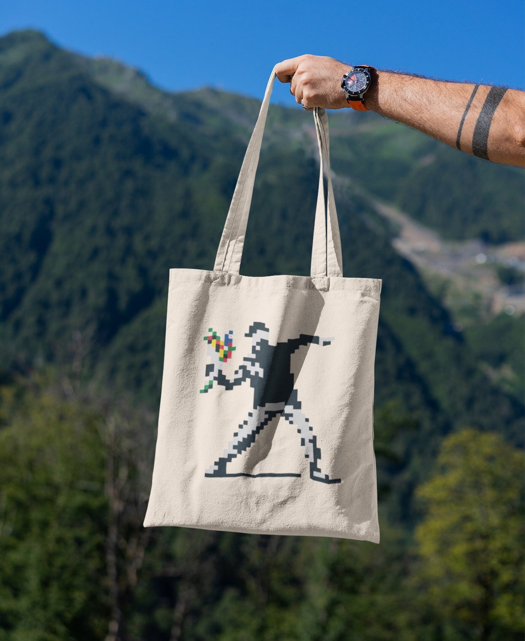 Banksy Flower Thrower Pixel Art Organic Cotton Tote Bag - Etsy