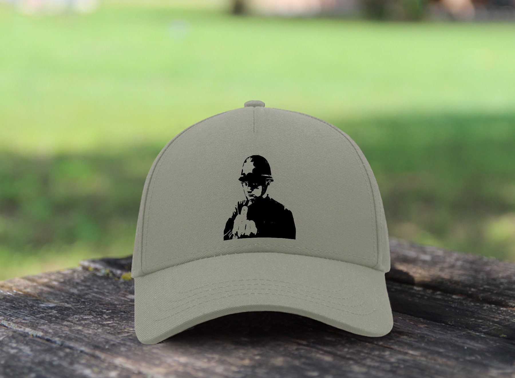 Banksy Policeman Middle Finger Graffiti / Adjustable Unisex Baseball ...