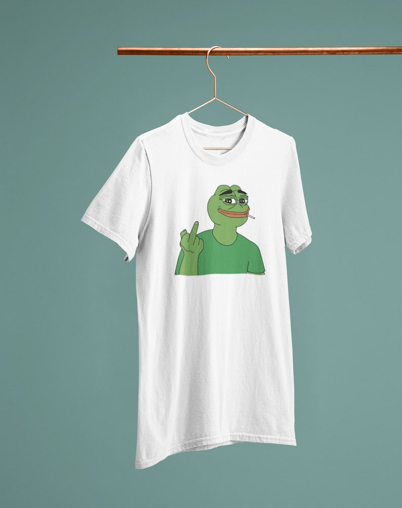 Pepe the Frog Middle Finger Smoking Meme / Heavyweight Cotton - Etsy Israel