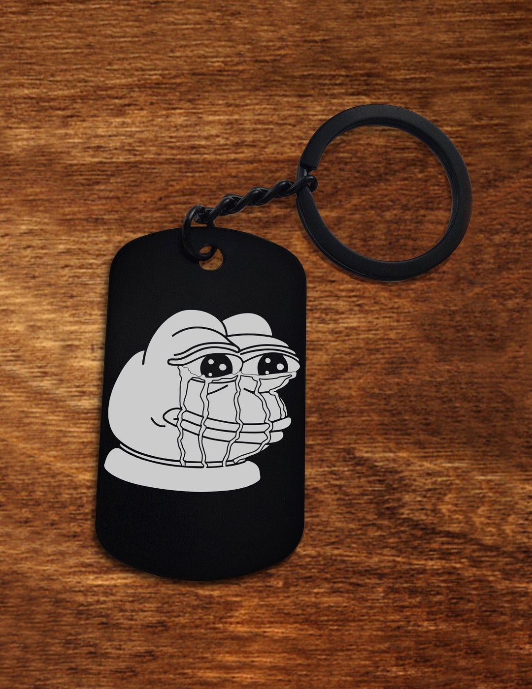 Pepe the Frog Crying Meme Keychains Keyring Dog Tag Gifts - Etsy
