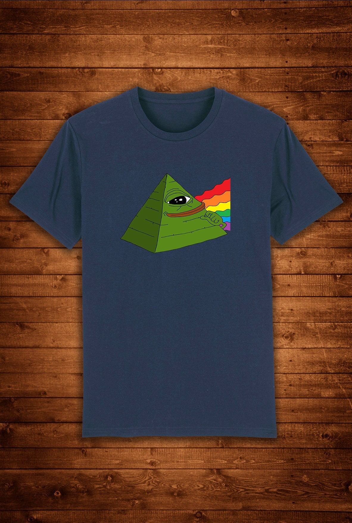Pepe the Frog Illuminati Pyramid Rainbow / T-shirt Unique Design Street ...