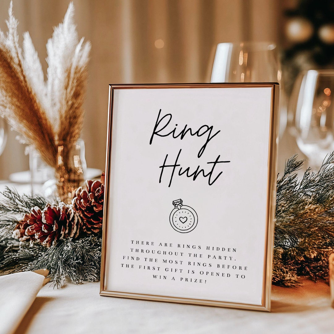 Ring Hunt Bridal Shower Game, Wedding Ring Template, Fun Scavenger Hunt ...