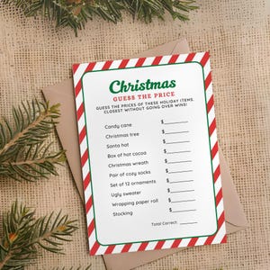 Guess the Price Christmas Game, Editable Christmas Guessing Game ...