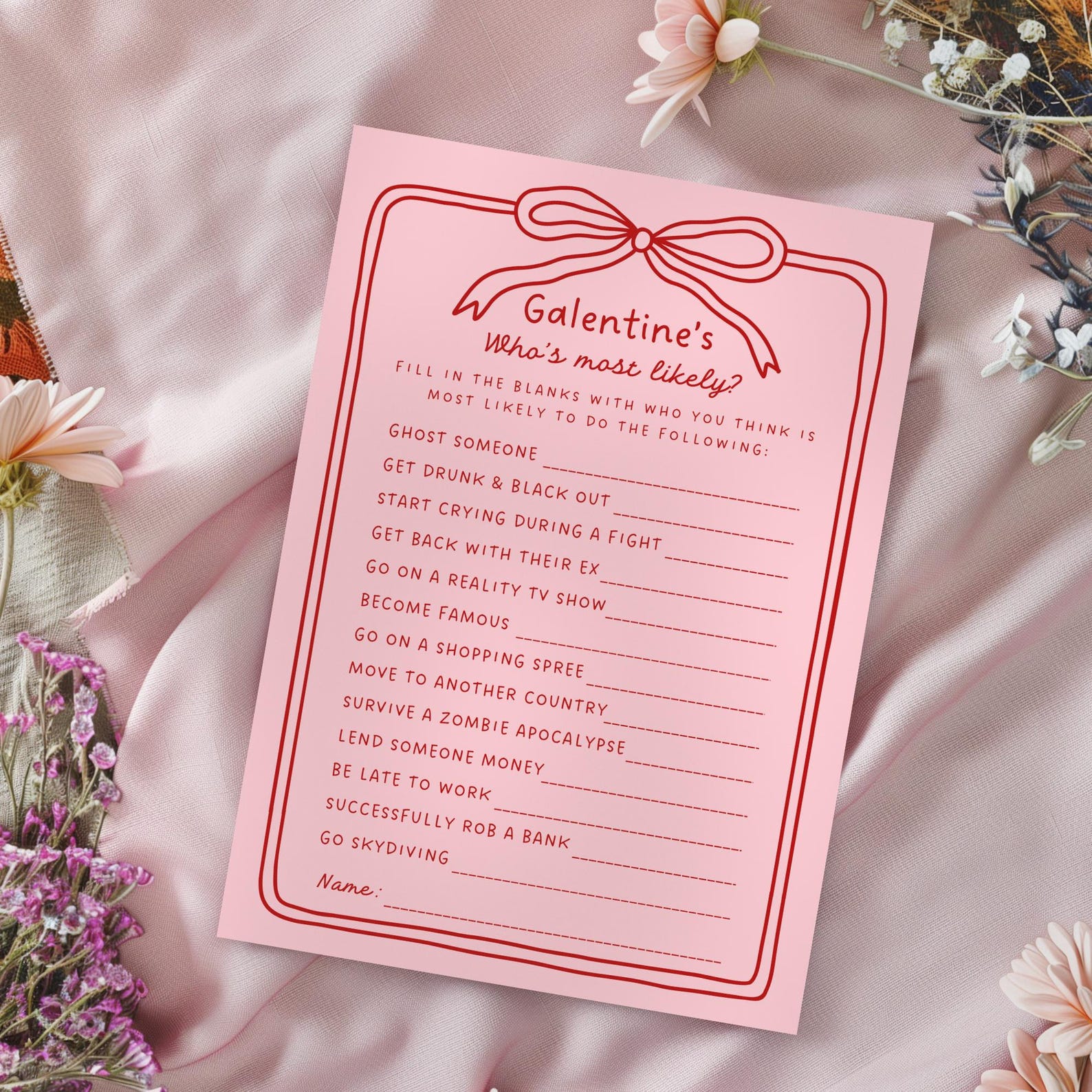 Galentines Game, Printable Adult Party Activity, Whos Most Likely Game ...