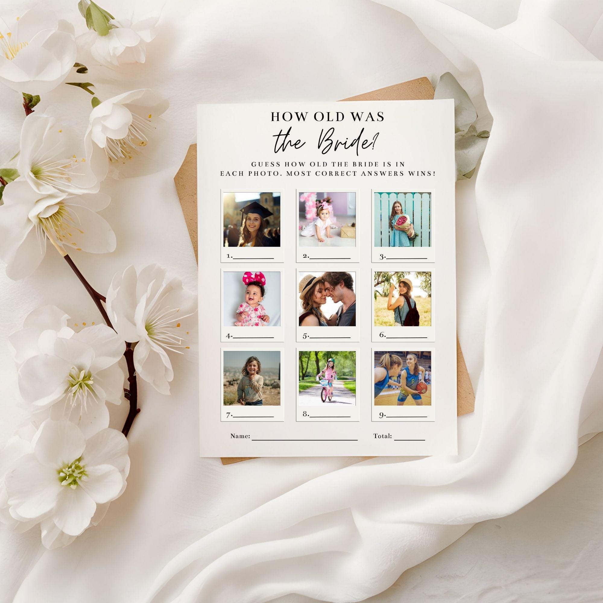 How Old Was the Bride Guessing Game, Editable Wedding Trivia, Fun ...