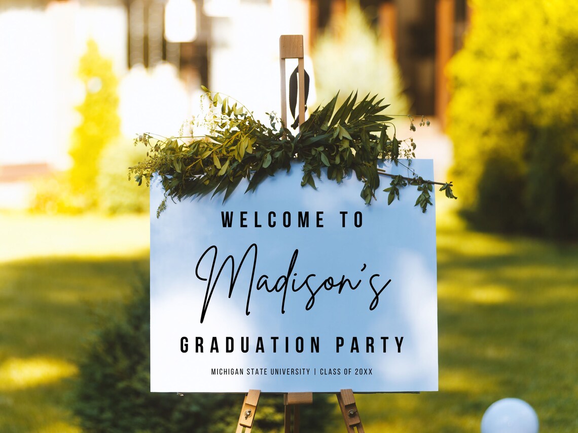 Editable Graduation Welcome Sign Template Customizable Grad Poster, DIY ...