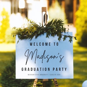 Editable Graduation Welcome Sign Template - Customizable Grad Poster ...