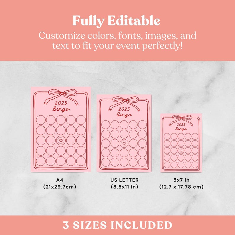 New Years Bingo Card, 2025 Vision Board Bingo Template, Coquette NYE ...