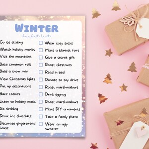 Winter Bucket List Template, Editable Christmas Bucket List, Christmas ...