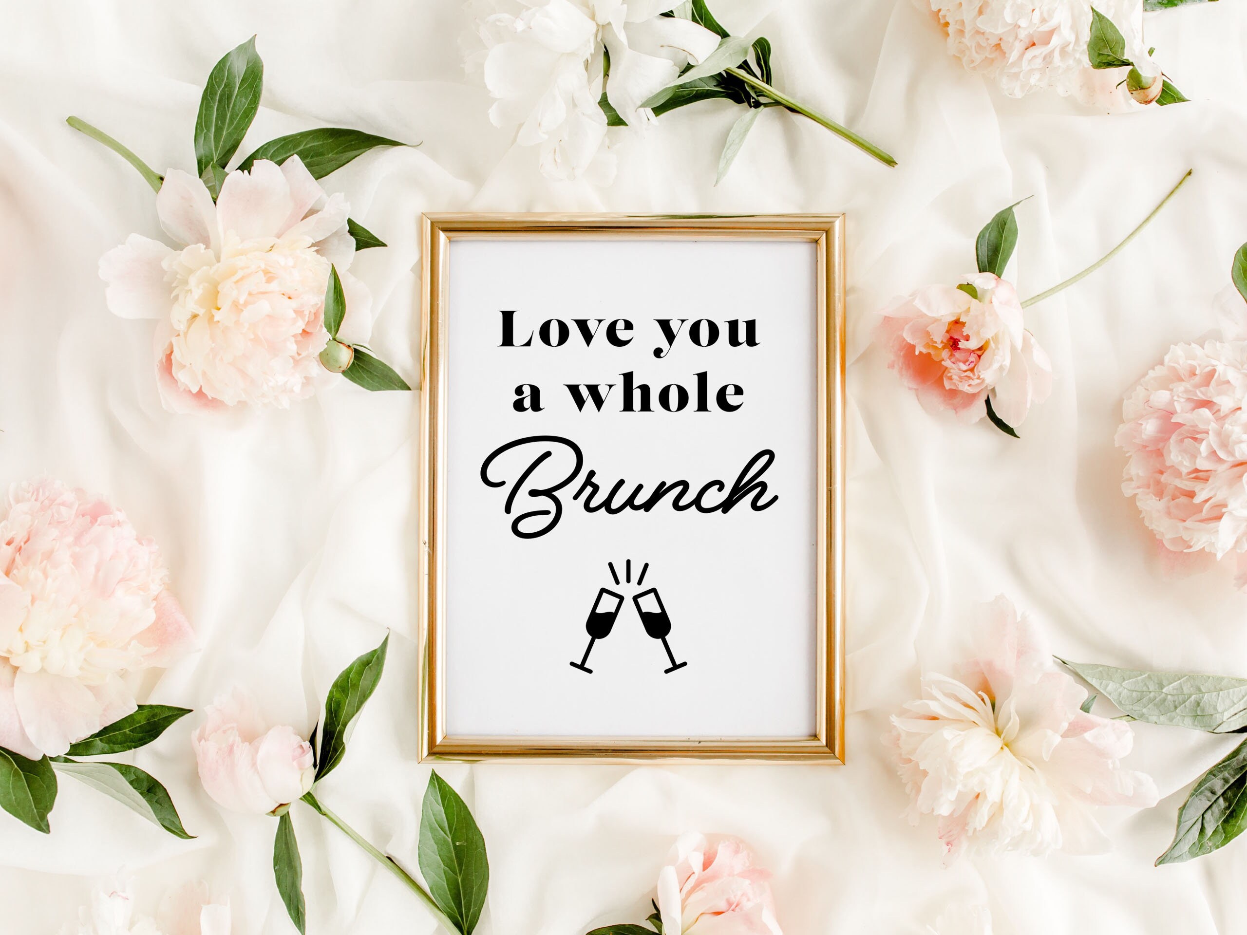 Love You a Brunch Sign, Mimosa Bar Sign, Black and White Brunch ...