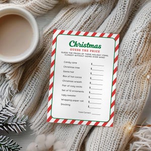 Guess the Price Christmas Game, Editable Christmas Guessing Game ...