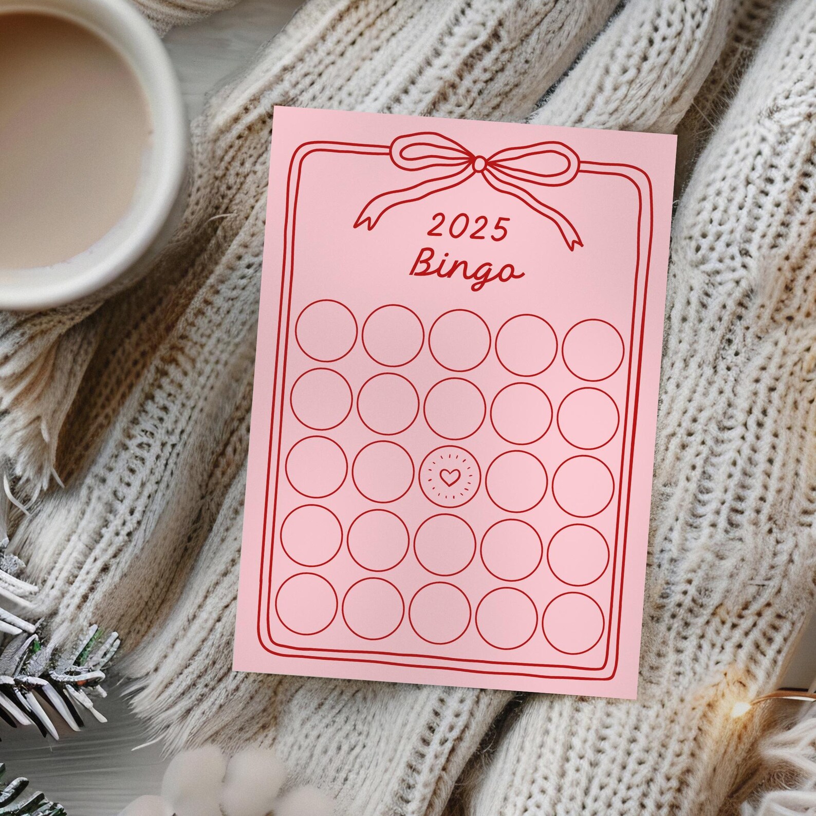 New Years Bingo Card, 2025 Vision Board Bingo Template, Coquette NYE ...