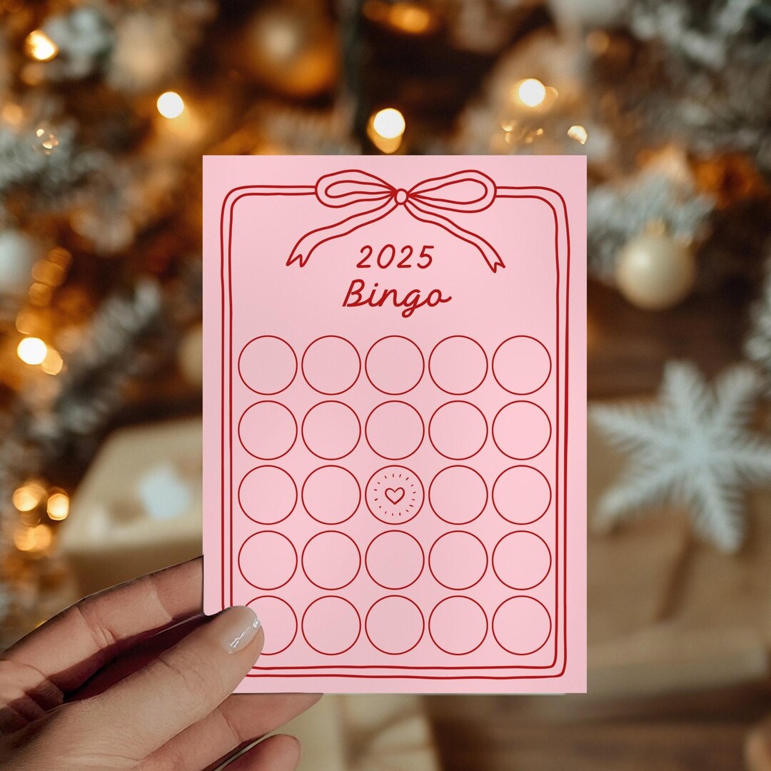 New Years Bingo Card, 2025 Vision Board Bingo Template, Coquette NYE ...