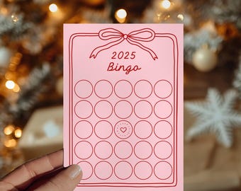 New Years Bingo Card, 2025 Vision Board Bingo Template, Coquette NYE ...
