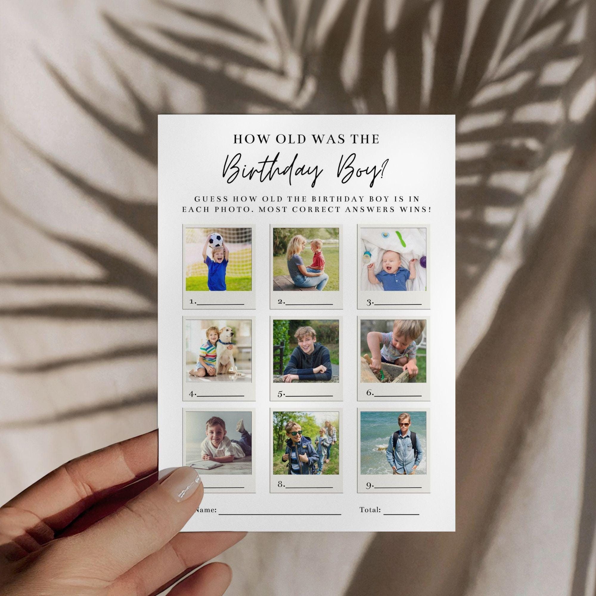 Birthday Boy Guessing Game, Editable Party Games for Him, Printable ...