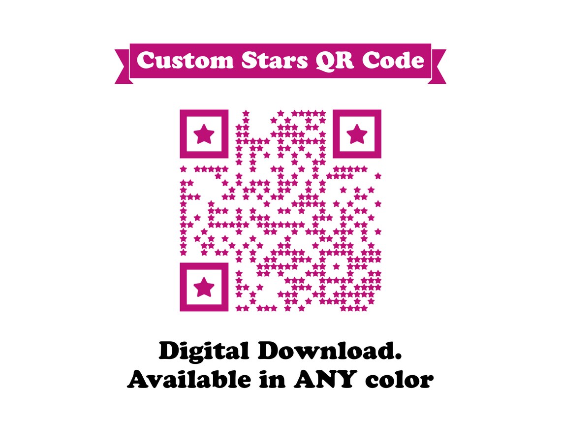 Stars QR Code, Transparent Background, Custom QR Code for Sign, Website ...
